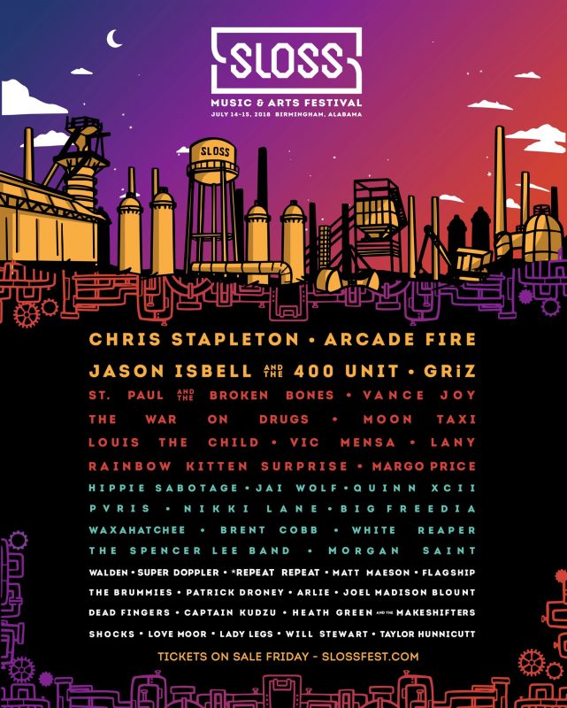 Sloss Music and Arts Festival Lineup 2018 – Lightning 100